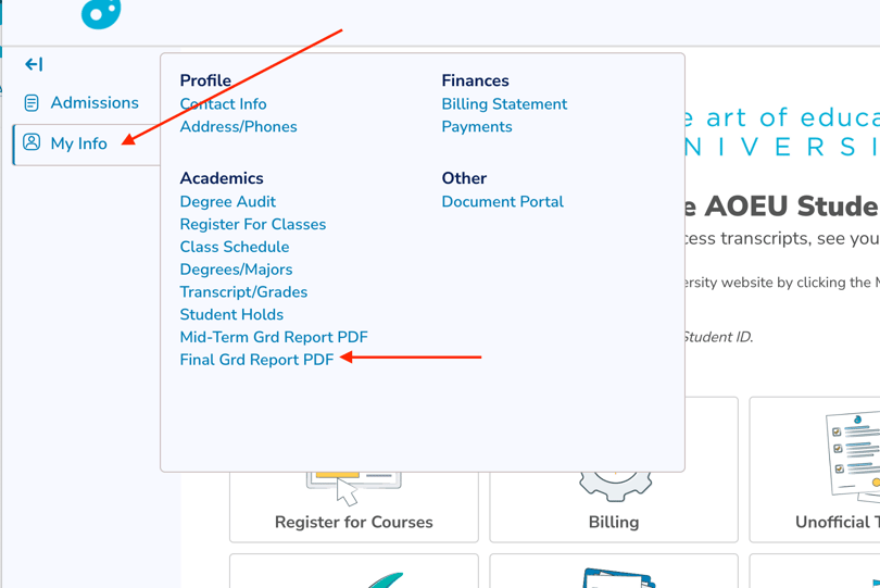 How to View Your Course Final Grade Report